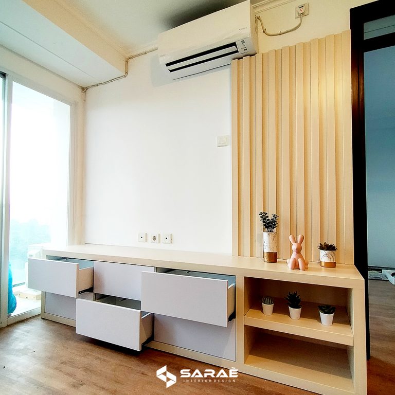 proyek interior backdrop tv & divan | sarae.id