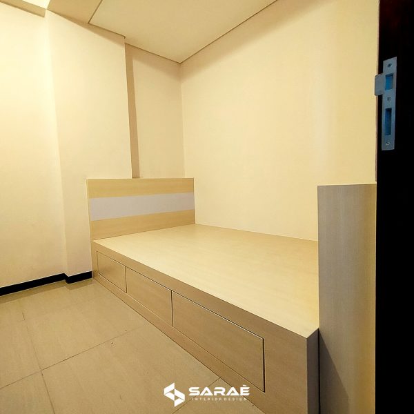 proyek interior backdrop tv & divan | sarae.id